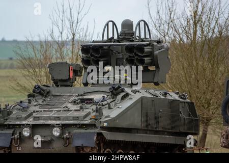 British Army Alvis Starstreak Stormer CVRT tracked armoured vehicle on ...