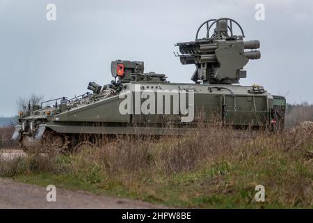 British Army Alvis Starstreak Stormer CVRT tracked armoured vehicle on ...
