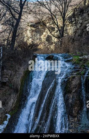 Waterfall in wild area close to georgian capital city Tbilisi in early ...