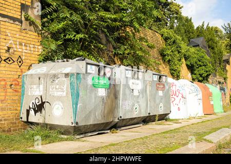 Waste glass bins, Berlin, Germany Stock Photo - Alamy