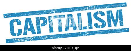 CAPITALISM blue grungy rectangle stamp sign Stock Photo - Alamy