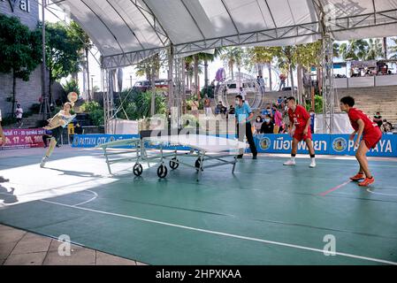 Teqball players, Thailand, Southeast Asia. Teqball is a ball sport ...