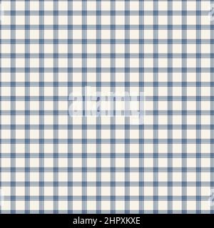 French farmhouse woven blue plaid check seamless linen pattern. Rustic ...