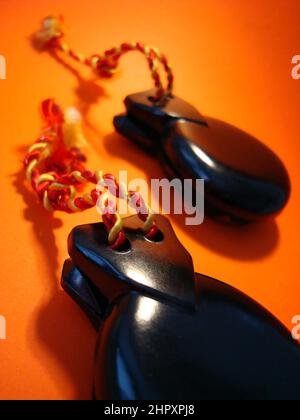 Spanish castanuelas, typical musical instrument of Spanish folklore ...