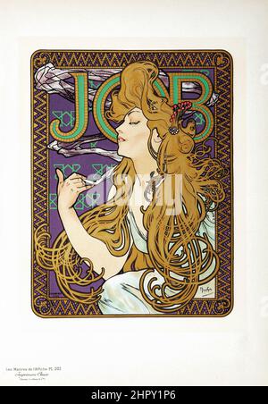 Job, vintage poster design by Alphonse Mucha, 1896 Stock Photo - Alamy