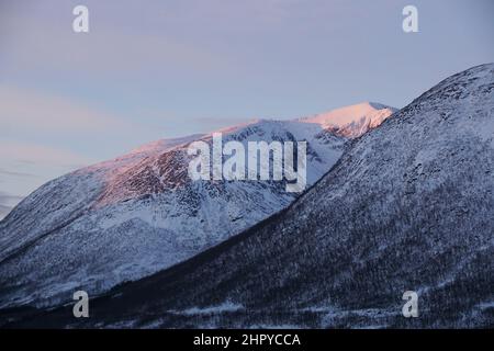 Golden hour during the polar night in the Arctic Circle Stock Photo - Alamy