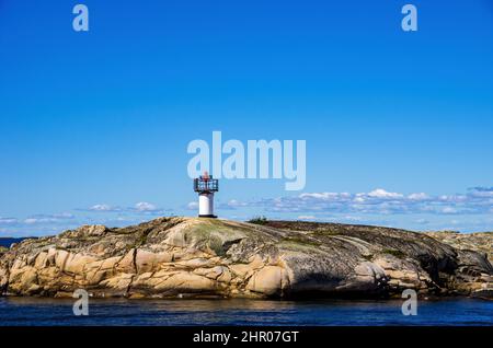 Navigation mark on a skerry off Strömstad, Bohuslän, Västra Götalands ...