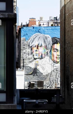 Mural Andy Warhol, Frida Kahlo, Keith Haring and Jean Michel Bastiquiat ...
