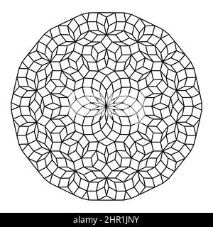 Penrose Tiling - Penrose Pattern, a non-periodic tiling generated by an ...