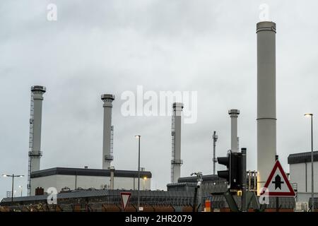 Rehden, Germany. 24th Feb, 2022. The facility of the natural gas ...