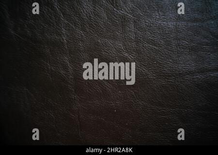 Detail of geniune dark black leather texture, Vegetable tanned leather ...