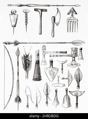 Traditional weapons and ornaments of the indigenous people of Louvale ...