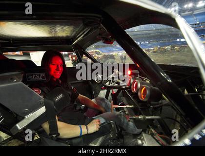 Dragon's Breath monster truck driver Becky McDonough poses for a ...