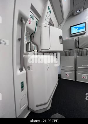 Airbus A380 airplane inside exit door Stock Photo - Alamy