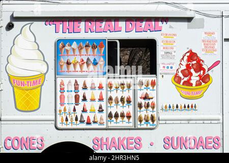 Ice cream van menu Stock Photo - Alamy