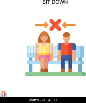 sitting down vector icon isolated on transparent background, sitting ...