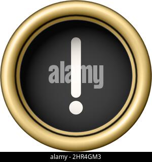 Exclamation mark symbol. Vintage golden typewriter button Stock Vector ...