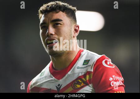 Leeds, England - 24 February 2022 - Morgan Gannon (21) of Leeds Rhinos ...