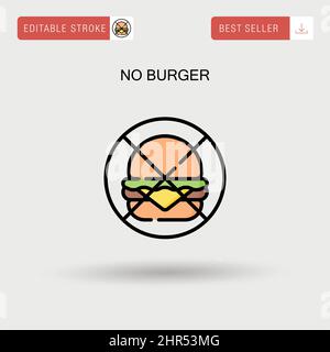 No Burger Simple vector icon. Illustration symbol design template for ...