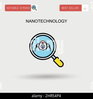 nanotechnology, digital structure of dna, science concept flat vector ...