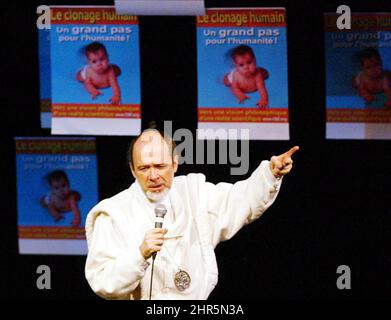 Claude "Rael" Vorilhon, founder of the Raelian movement and of Clonaid ...