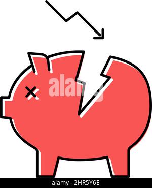 damaged money box color icon vector illustration Stock Vector Image ...