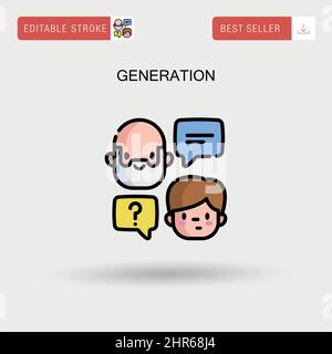 Baby boomer, x generation vector people icons. Illustration of people ...