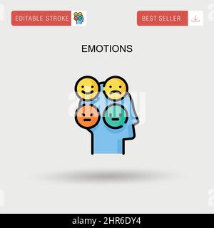 icon emoticon concept of emotions, joy and sadness, vector symbol of ...