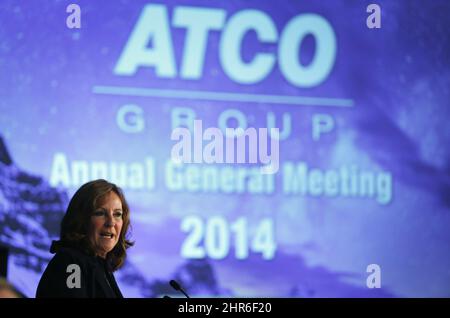Nancy Southern, president and CEO of ATCO Group, left, and her father ...