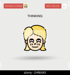 Thinking Simple vector icon Stock Vector Image & Art - Alamy