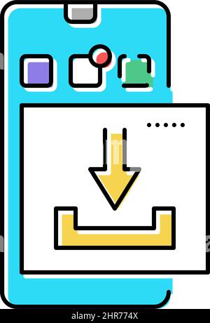 download mobile phone app ugc glyph icon vector illustration Stock ...