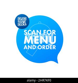 Scan for menu and order. Qr code scan icon. Customer service. Vector ...