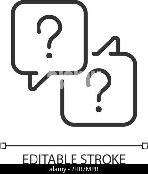 misunderstanding thin line icon, sign, symbol, illustation, linear ...