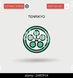 Tenrikyo icon. Black religious symbol of Tenrikyo. Vector illustration ...
