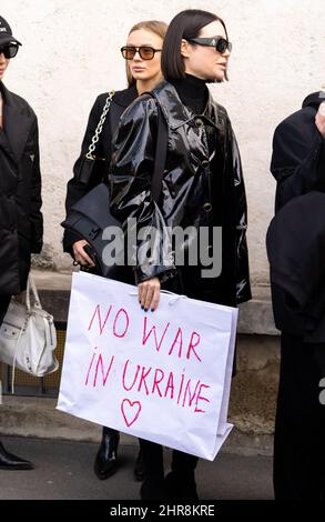 Love France. The woman holds a heart in the form of the flag of France ...