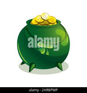 Treasure pot illustration st patrick cauldron illustration Stock Photo ...