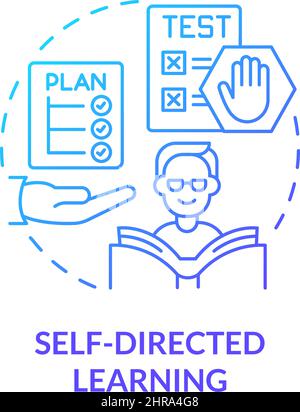Self-directed learning blue gradient concept icon Stock Vector Image ...