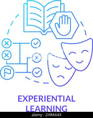 Experiential learning blue gradient concept icons Stock Vector Image ...