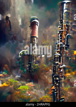 Beautiful abstract picture of an unusual clarinet Stock Photo - Alamy
