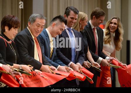 Dignitaries including Malaysian tycoon Tony Tiah, second from left, his ...