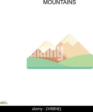 Mountains Simple vector icon. Illustration symbol design template for ...