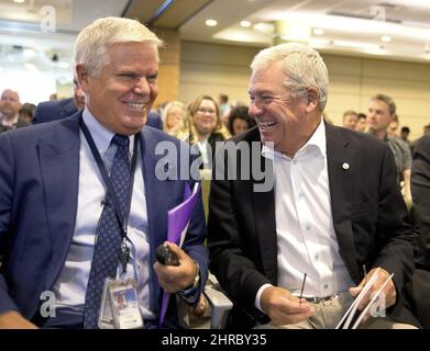 Gregg Saretsky (left), President and CEO of WestJet and Clive Beddoe ...