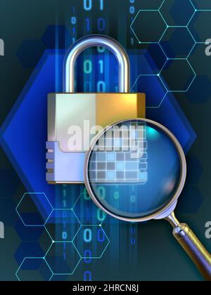 Security concept: magnifying optical glass with words CCTV 24 hours on ...