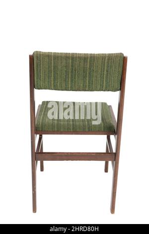 Polish original chair from the 70s and 80s with green seat. Front view ...