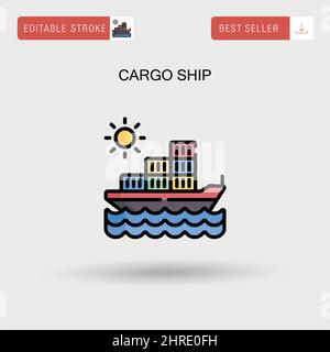Cargo ship Simple vector icon. Illustration symbol design template for ...
