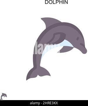 Dolphin Simple vector icon Stock Vector Image & Art - Alamy