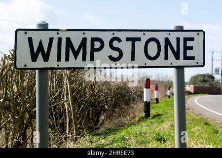 Wimpstone village sign, Warwickshire, England, UK Stock Photo - Alamy