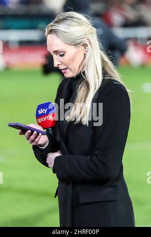 Jenna Brooks of Sky Sports rugby league during the Betfred Super League ...