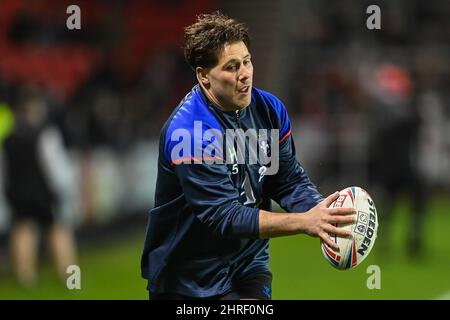 Tom Lineham #5 of Wakefield Trinity during pre match warm up in, on 2 ...