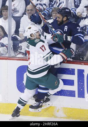 Minnesota Wild's Marcus Foligno (17) fights with St. Louis Blues ...